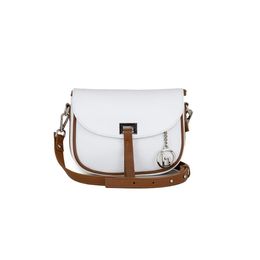 Lia Biassoni Leder-Umh&auml;ngetasche "Neva" in Wei&szlig; - (B)20 x (H)16 x (T)6 cm - 74% | Damen-taschen