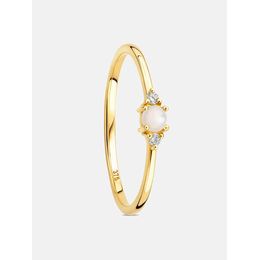 Revoni Gold-Ring mit Diamanten und Perle - 76% | Gr&ouml;&szlig;e 56 | Schmuck