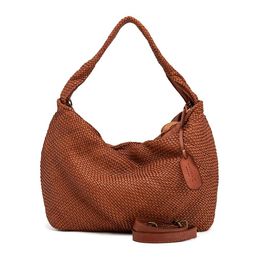 Melina C Leder-Schultertasche "Budoia" in Braun - (B)32 x (H)27 x (T)14 cm - 72% | Damen-taschen