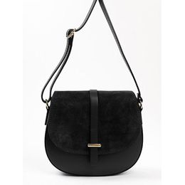 Lia Biassoni Leder-Umh&auml;ngetasche in Schwarz - (B)23 x (H)20 x (T)6 cm - 78% | Damen-taschen
