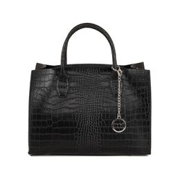 Mia Tomazzi Leder-Shopper "Lepontina" in Schwarz - (B)33 x (H)26 x (T)15 cm - 79% | Damen-taschen