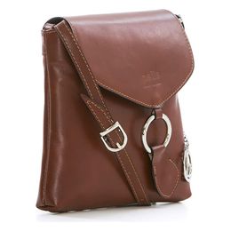 Lia Biassoni Leder-Umh&auml;ngetasche in Hellbraun - (B)21 x (H)22 x (T)4 cm - 76% | Damen-taschen