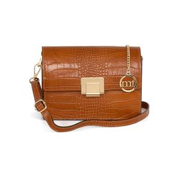 Mia Tomazzi Leder-Umh&auml;ngetasche in Hellbraun - (B)22 x (H)16 x (T)9 cm - 75% | Damen-taschen