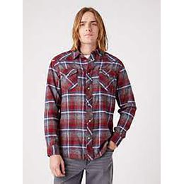 Wrangler Hemd - Regular fit - in Rot/ Blau - 57% | Gr&ouml;&szlig;e S | Herren-plussize