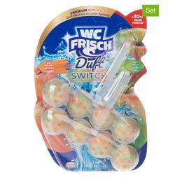 WC Frisch 10er-Set: WC-Steine "Duft Switch Pfirsich & Apfel", 10 x 2 St&uuml;ck je 50 g - 39% | Putzutensilien