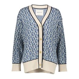 Gant Cardigan in Blau/ Creme - 64% | Gr&ouml;&szlig;e XL | Damen-pullover-cardigans