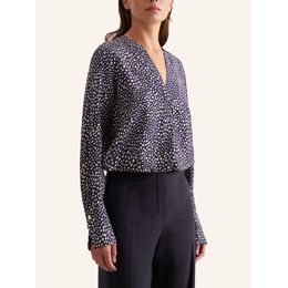 Seidensticker Bluse in Dunkelblau/ Wei&szlig; - 52% | Gr&ouml;&szlig;e 44 | Damen-blusen