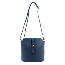 Lia Biassoni Leder-Umh&auml;ngetasche in Dunkelblau - (B)24 x (H)22 x (T)10 cm - 74% | Damen-taschen
