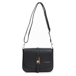 Lia Biassoni Leder-Umh&auml;ngetasche in Schwarz - (B)24 x (H)18 x (T)8 cm - 75% | Damen-taschen