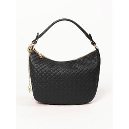Mia Tomazzi Leder-Schultertasche "Cabrini" in Schwarz - (B)28 x (H)20 x (T)8 cm - 74% | Damen-taschen