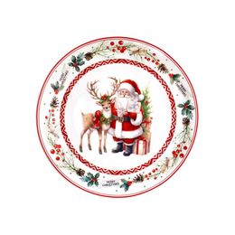 Tognana Platzteller ''Santa Claus'' in Rot/ Wei&szlig;/ Gr&uuml;n - &Oslash; 30 cm - 12% | Gedeckter-tisch