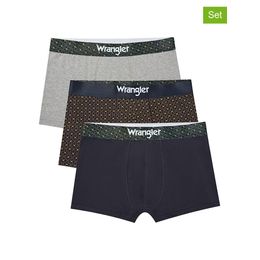 Wrangler 3er-Set: Boxershorts "Winchell" in Dunkelblau/ Grau/ Gelb - 63% | Gr&ouml;&szlig;e M | Herren-waesche