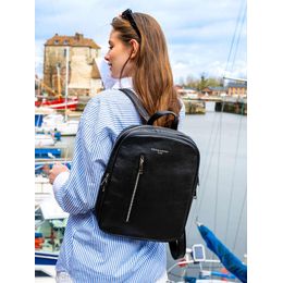 Victor & Hugo Paris Leder-Rucksack "Nino" in Schwarz - (B)30 x (H)37 x (T)8,5 cm - 73% | Damen-taschen