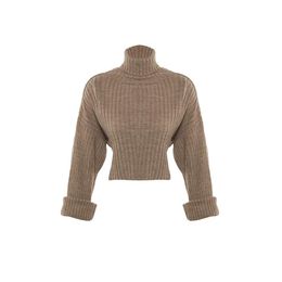 Trendyol Rollkragenpullover in Taupe - 47% | Gr&ouml;&szlig;e S | Damen-pullover-cardigans