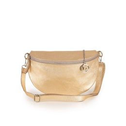 Lia Biassoni Leder-G&uuml;rteltasche "Scaffaiolo" in Gold - (B)31 x (H)20 x (T)1 cm - 74% | Damen-koffer-reisegepaeck