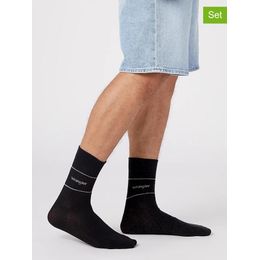 Wrangler 2er-Set: Socken in Schwarz/ Dunkelblau - 71% | Gr&ouml;&szlig;e 39-42 | Herrensocken