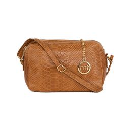 Mia Tomazzi Leder-Umh&auml;ngetasche in Camel - (B)21 x (H)14 x (T)8 cm - 75% | Damen-taschen