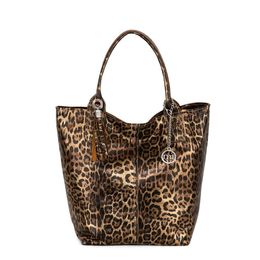Mia Tomazzi Leder-Shopper "Barozzi" in Braun - (B)31 x (H)36 x (T)20 cm - 75% | Damen-taschen