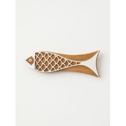 Samimi Blockdruck-Stempel ''Fish'' in Natur/ Wei&szlig; - (L)17 x (B)5 cm - 28% | Kreativbedarf-diy