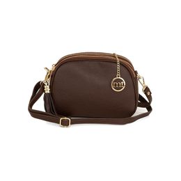 Mia Tomazzi Leder-Umh&auml;ngetasche "Gradisca" in Dunkelbraun - (B)22 x (H)16 x (T)7 cm - 74% | Damen-taschen