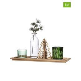 Gilde 6tlg. Deko-Set "Laserbaum" in Hellbraun/ Gr&uuml;n - (B)36 x (H)24 x (T)12,5 cm - 11% | Dekofiguren