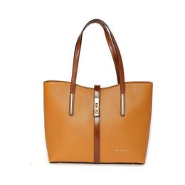 Mia Tomazzi Leder-Schultertasche ''Gaffurio'' in Gelb - (B)35 x (H)28 x (T)14 cm - 74% | Damen-taschen