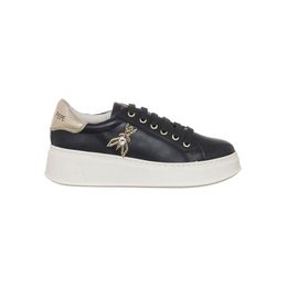 Patrizia Pepe Leder-Sneakers in Schwarz/ Gold - 59% | Gr&ouml;&szlig;e 35 | Damen-sneakers