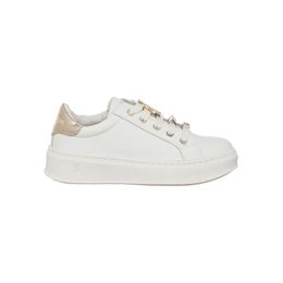 Patrizia Pepe Leder-Sneakers in Wei&szlig;/ Gold - 60% | Gr&ouml;&szlig;e 38 | Damen-sneakers