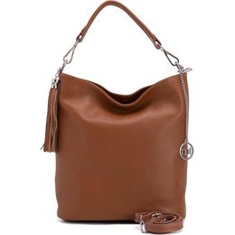Mia Tomazzi Leder-Schultertasche "Sabaudia" in Braun - (B)26 x (H)28 x (T)12 cm - 73% | Damen-taschen