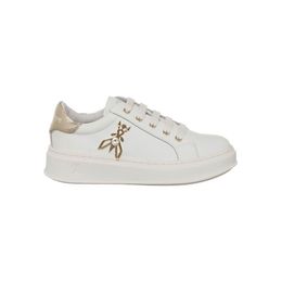 Patrizia Pepe Leder-Sneakers in Wei&szlig;/ Gold - 59% | Gr&ouml;&szlig;e 36 | Damen-sneakers