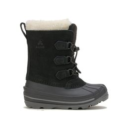 Kamik Leder-Winterstiefel "Snowdash" in Schwarz - 44% | Gr&ouml;&szlig;e 33/34 | Kinderstiefel