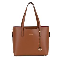 Mia Tomazzi Leder-Schultertasche "Gracchi" in Hellbraun - (B)35 x (H)30 x (T)15 cm - 76% | Damen-taschen