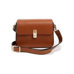 Lia Biassoni Leder-Umh&auml;ngetasche in Hellbraun - (B)22 x (H)16 x (T)7 cm - 77% | Damen-taschen