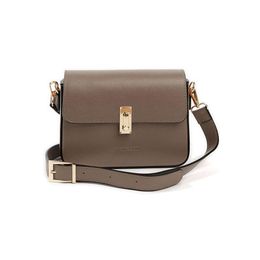 Lia Biassoni Leder-Umh&auml;ngetasche in Taupe - (B)22 x (H)16 x (T)7 cm - 76% | Damen-taschen