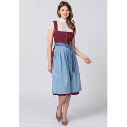 Stockerpoint Dirndl "Julina" in Bordeaux/ Hellblau - 51% | Gr&ouml;&szlig;e 36 | Damen-dirndl