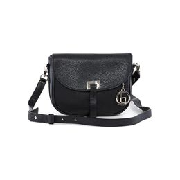 Lia Biassoni Leder-Umh&auml;ngetasche "Neva" in Schwarz - (B)20 x (H)16 x (T)6 cm - 77% | Damen-taschen