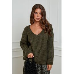 L'armoire de Suzette Pullover in Khaki - 64% | Gr&ouml;&szlig;e 38/40 | Damen-pullover-cardigans