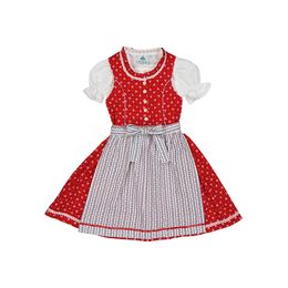 Isartrachten Dirndl in Rot/ Wei&szlig; - 36% | Gr&ouml;&szlig;e 128 | Kindertrachtenmode