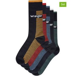 Wrangler 5er-Set: Socken "Brew" in Dunkelblau/ Bunt - 62% | Gr&ouml;&szlig;e 38-42 | Herrensocken