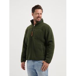 TRAVELIN' Fleecejacke in Khaki - 59% | Gr&ouml;&szlig;e L | Herren-pullover-sport