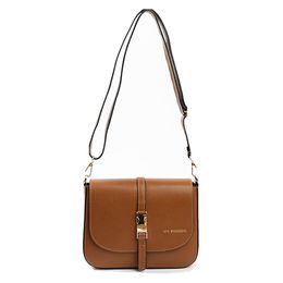 Lia Biassoni Leder-Umh&auml;ngetasche in Hellbraun - (B)24 x (H)18 x (T)8 cm - 75% | Damen-taschen