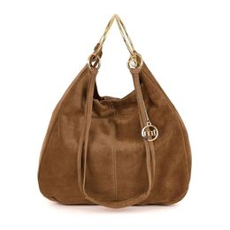 Mia Tomazzi Leder-Schultertasche ''Tarabella'' in Braun - (B)34 x (H)30 x (T)11 cm - 74% | Damen-taschen