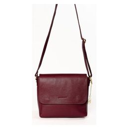 Mia Tomazzi Leder-Umh&auml;ngetasche ''Zanzur'' in Bordeaux - (B)25 x (H)24 x (T)9 cm - 76% | Damen-taschen