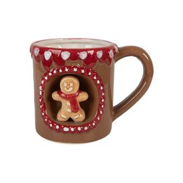 Clayre & Eef Clayre & Eef Tasse in Hellbraun/ Rot - 375 ml - 10% | Gedeckter-tisch