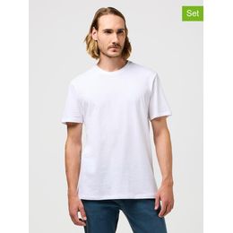 Wrangler 2er-Set: Shirts in Wei&szlig; - 51% | Gr&ouml;&szlig;e XL | Herren-plussize