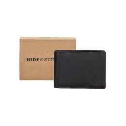 HIDE & STITCHES Leder-Geldb&ouml;rse in Schwarz - (B)11,5 x (H)9 x (T)2 cm - 63% | Portemonnaies-etuis