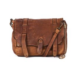 Mia Tomazzi Leder-Umh&auml;ngetasche "Cinisello" in Hellbraun - (B)24 x (H)22 x (T)11 cm - 73% | Damen-taschen