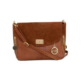 Mia Tomazzi Leder-Umh&auml;ngetasche "Dergano" in Cognac - (B)26 x (H)21 x (T)10 cm - 75% | Damen-taschen