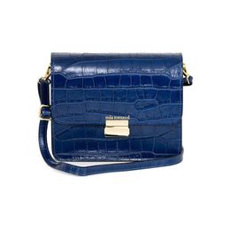 Mia Tomazzi Leder-Umh&auml;ngetasche in Dunkelblau - (B)23 x (H)18 x (T)7 cm - 75% | Damen-taschen