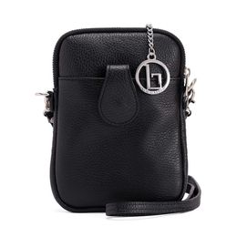 Lia Biassoni Leder-Handytasche "Paglia" in Schwarz - (B)15 x (H)20 x (T)1 cm - 72% | Damen-handytaschen